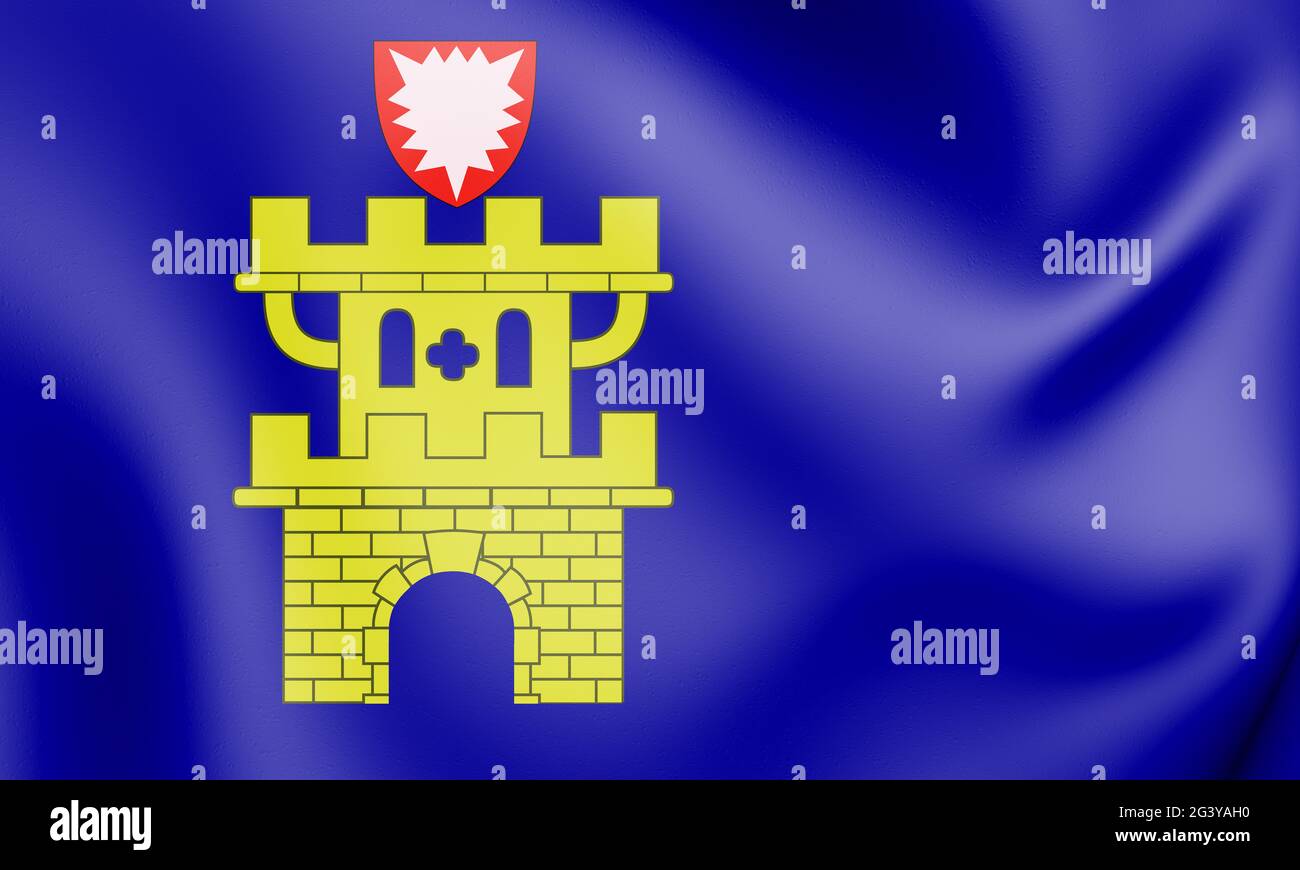 3D Flag of Oldenburg in Holstein (Schleswig-Holstein), Germany. 3D ...