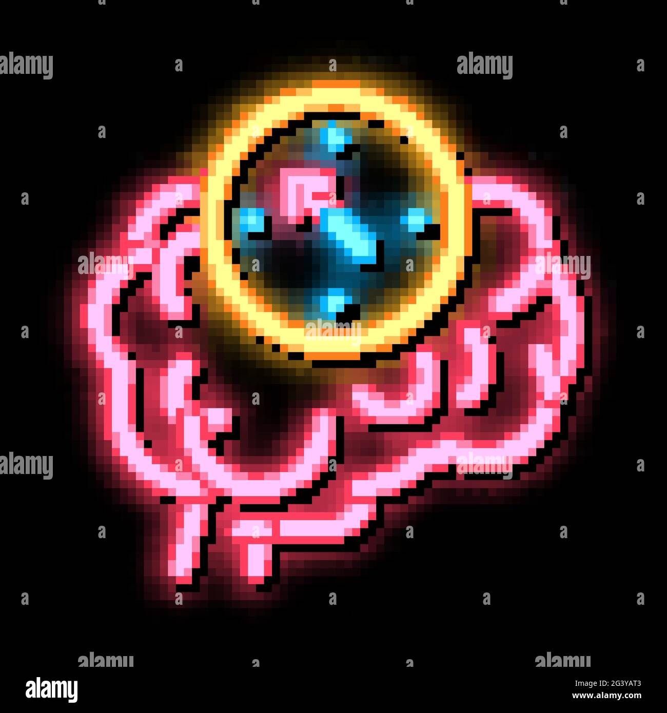 brain mind compass neon glow icon illustration Stock Vector Image & Art ...
