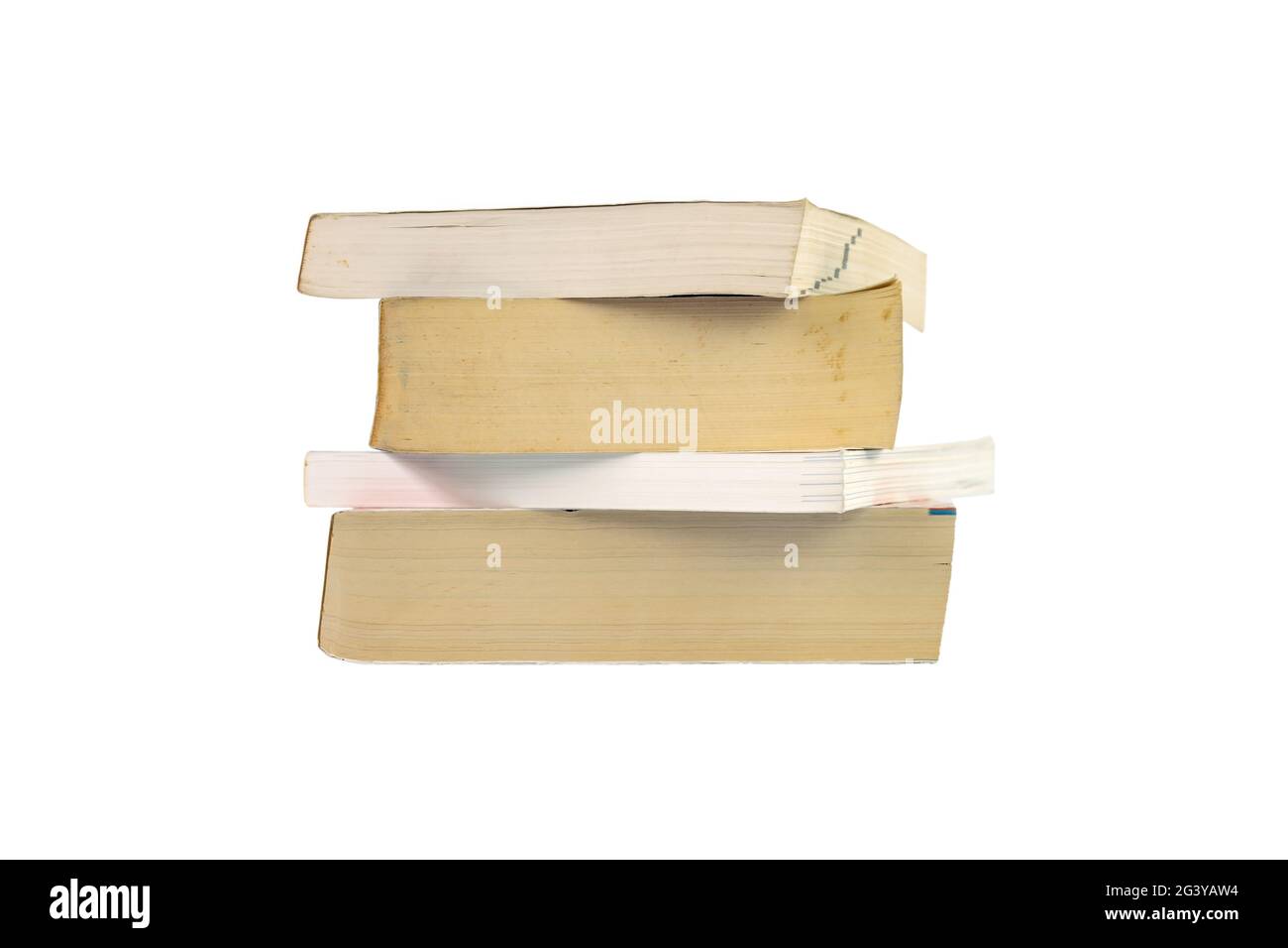 Closeup group of stacked thick books isolated on white background Stock ...