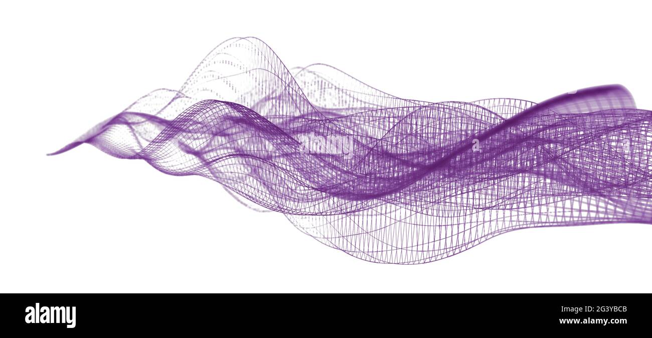 Equalizer Sound Waves Or Audio Waves Visualization As Abstract Wireframe Mesh Structure On