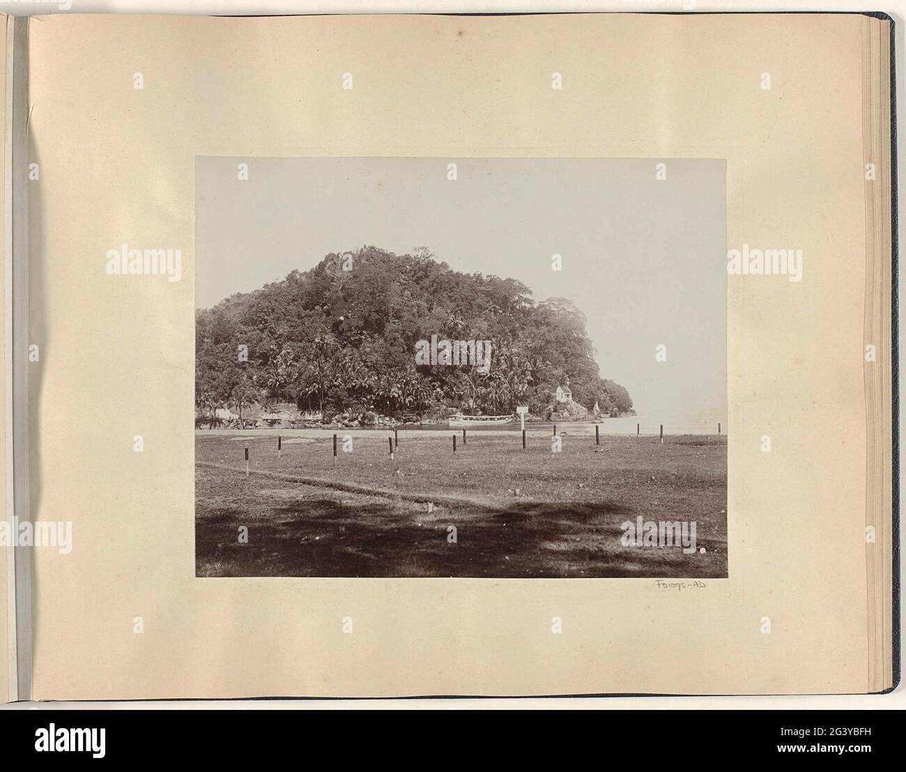 Mooring place at a water in the Dutch East Indies. Part of travel album ...