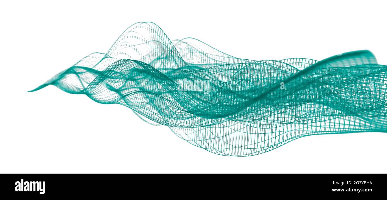 Equalizer Sound Waves Or Audio Waves Visualization As Abstract Wireframe Mesh Structure On