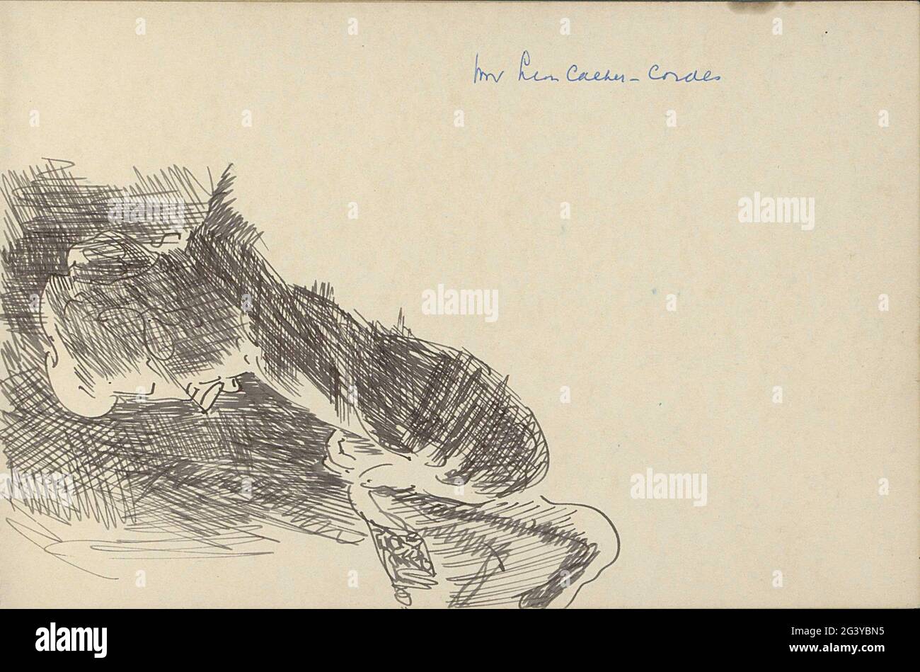 Hand-done Joanne Lion Cachet Cordes. Leaf 3 recto from a sketchbook ...