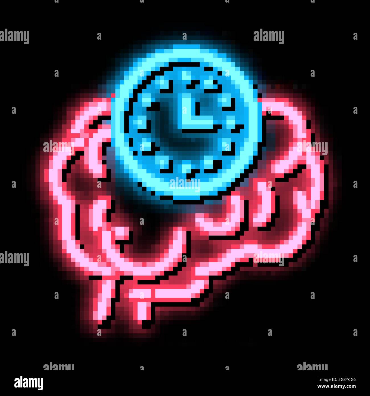 brain reaction time neon glow icon illustration Stock Vector Image ...