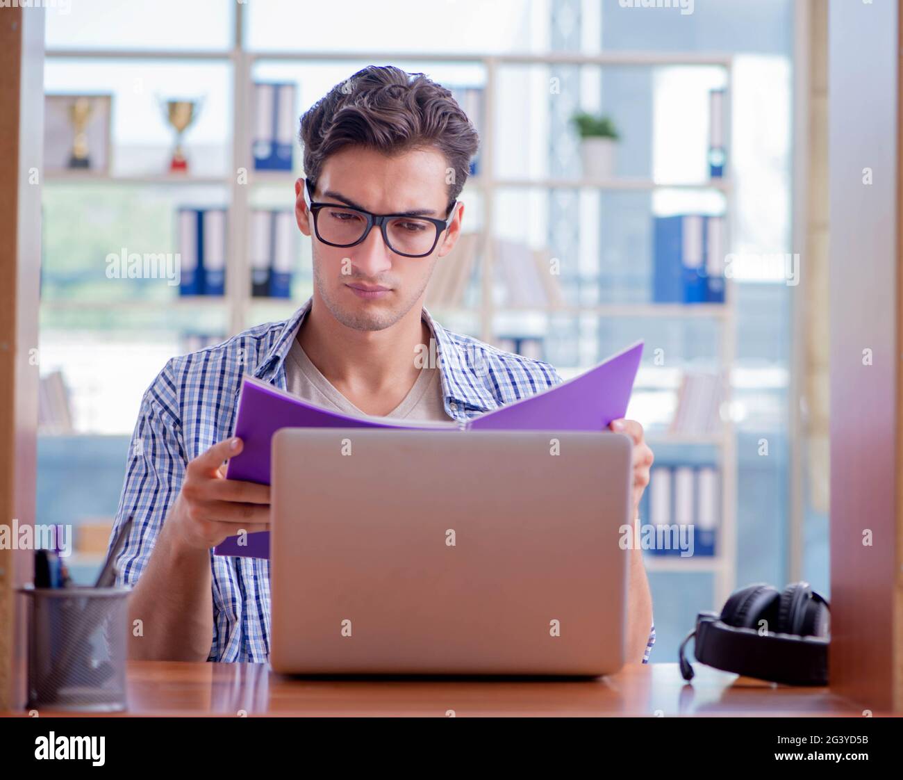 Student studying at home preparing for exam Stock Photo - Alamy