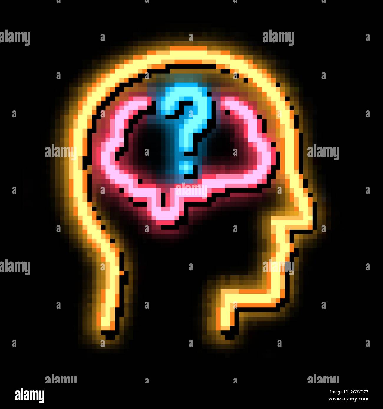 brain question mark neon glow icon illustration Stock Vector Image ...