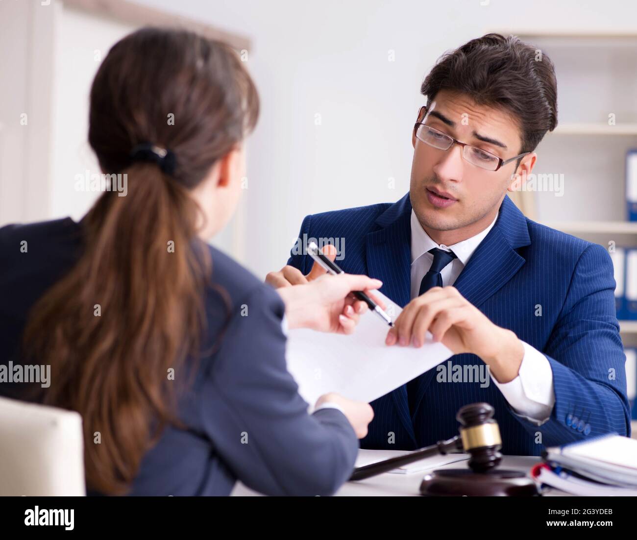 Judge explaining document client hi-res stock photography and images ...