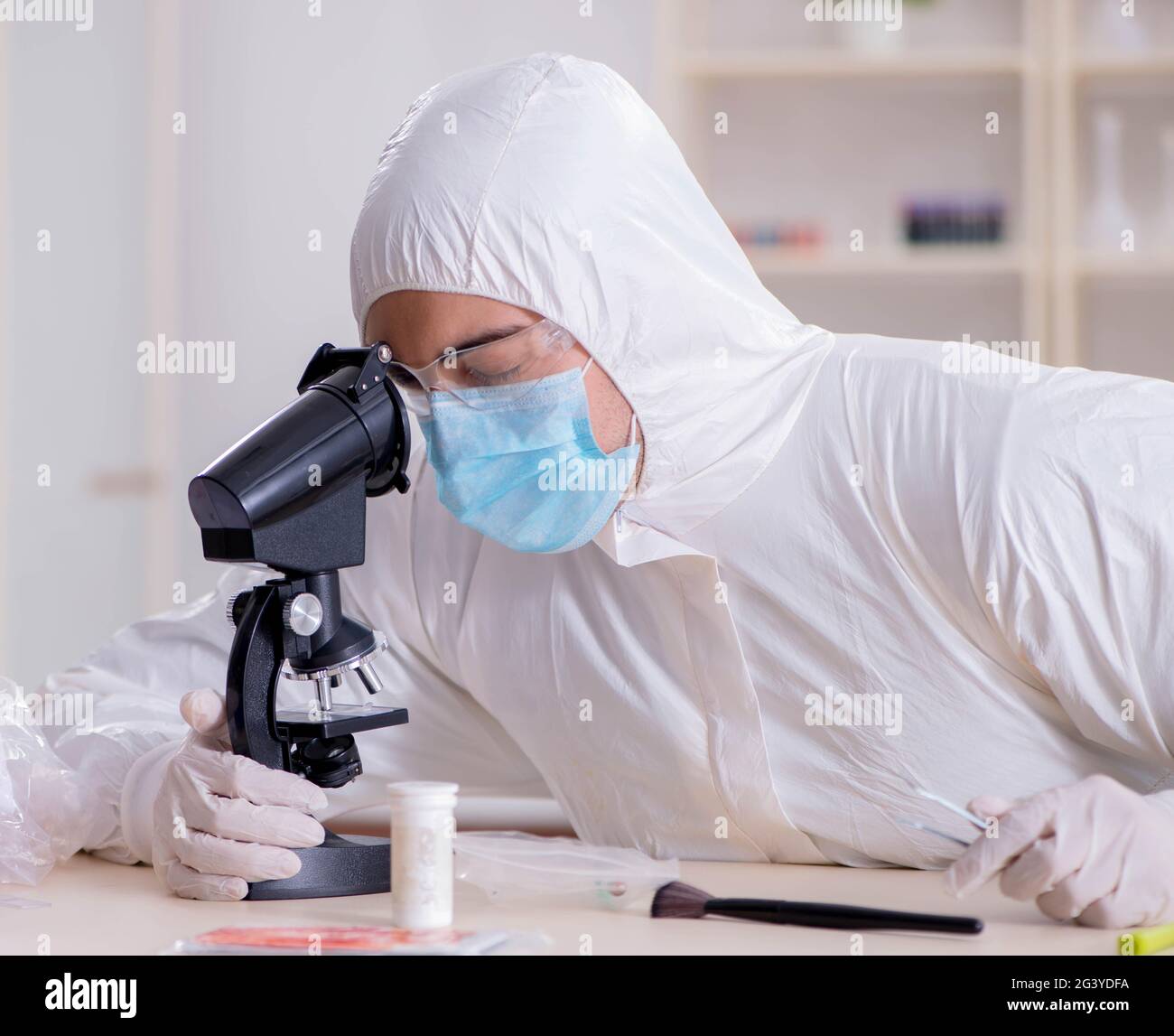 Forensics science mask technology police microscope hi-res stock ...