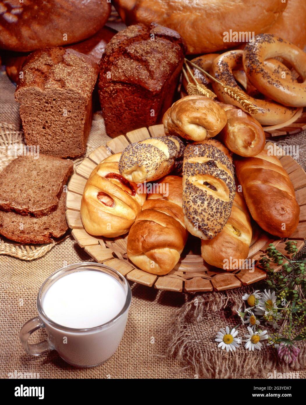 Still Life With Bread Stock Photo - Alamy
