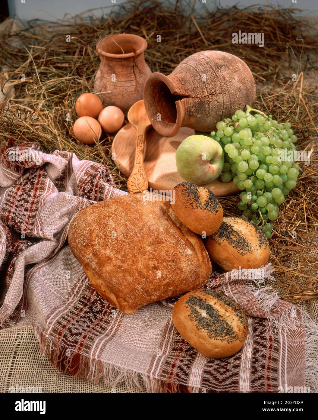 Still Life With Bread Stock Photo - Alamy