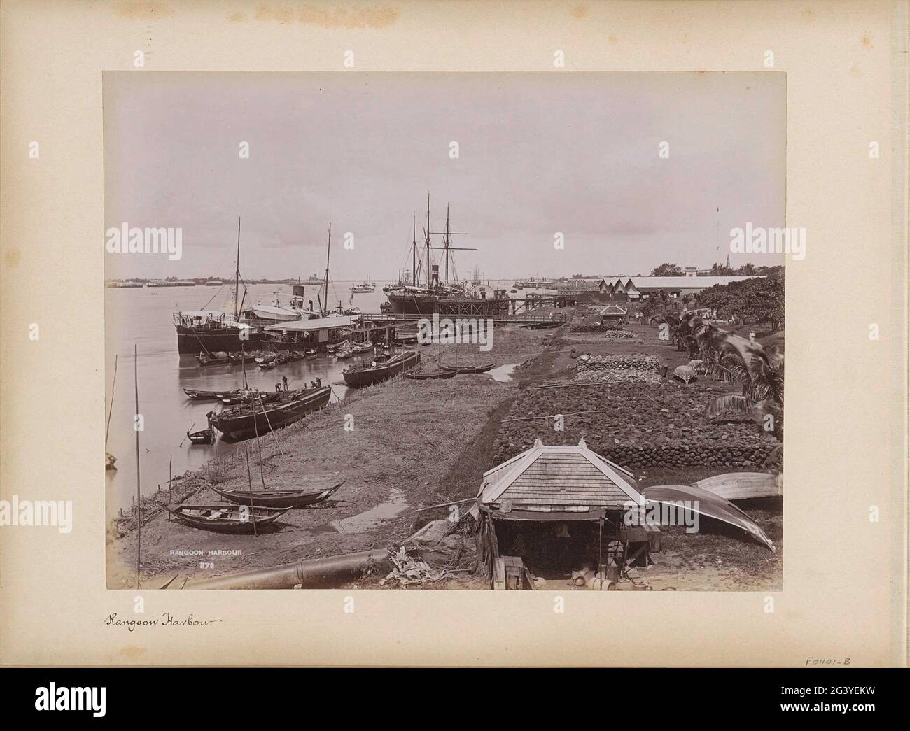 View of the harbor of Rangoon; Rangoon Harbor. Part of travel album ...