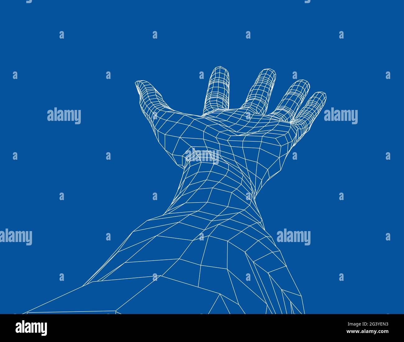 Open palm hand gesture of male hand. Vector Stock Vector Image & Art ...