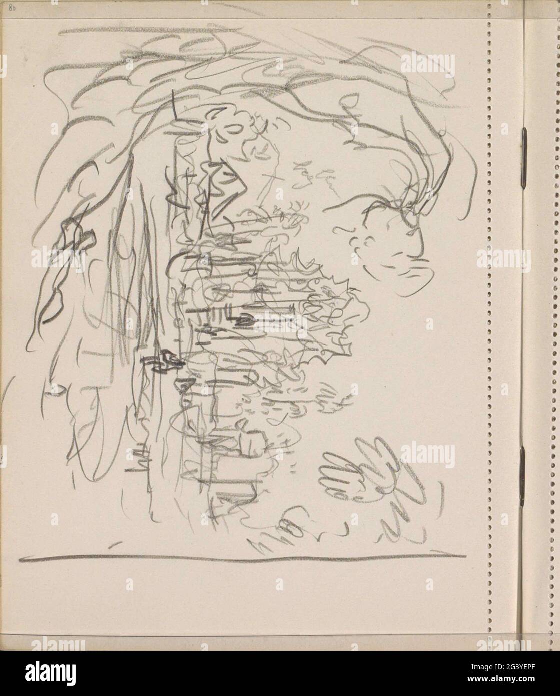 Landscape with palm trees and figures. Page 80 from a sketchbook with ...