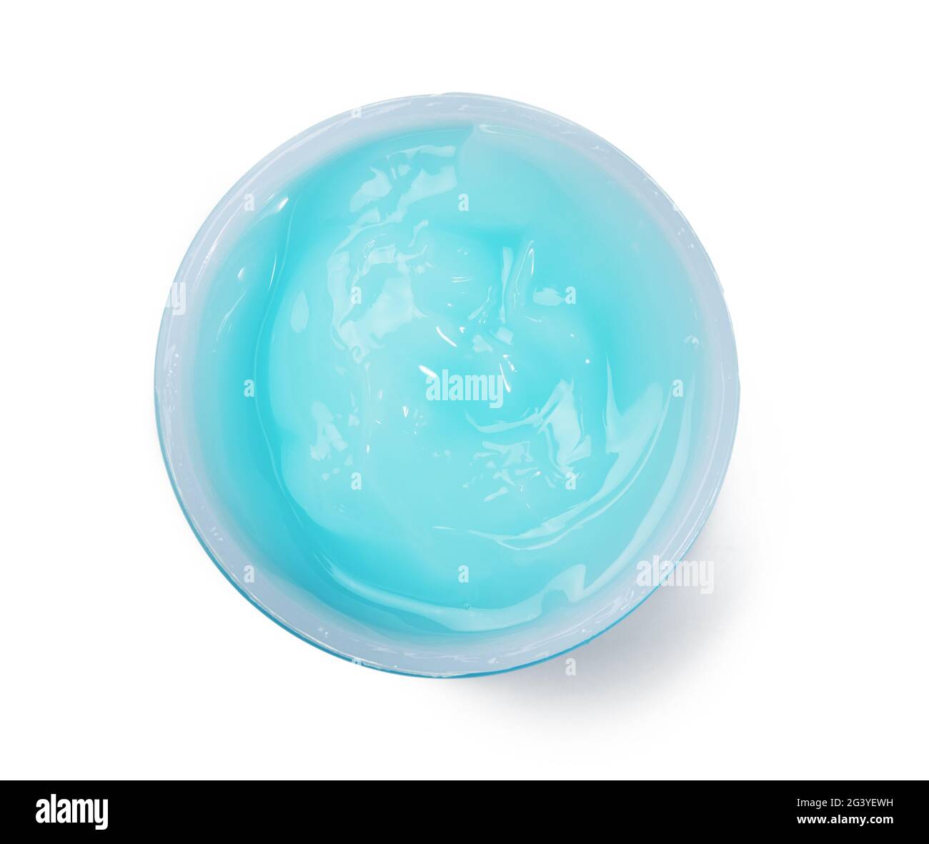 Blue moisturizing translucent cream in a plastic jar Stock Photo - Alamy