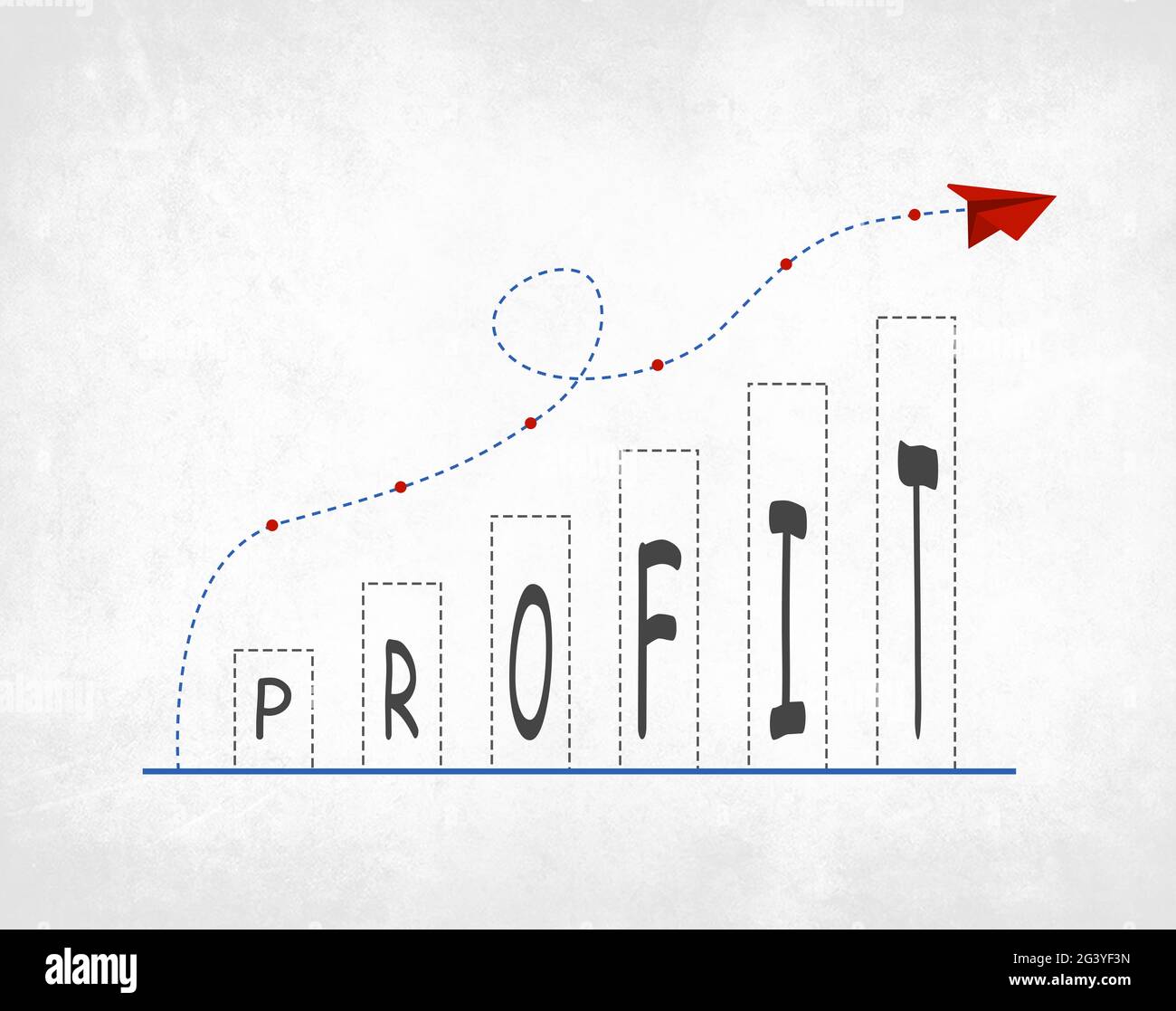 Business profit and success concept illustration background Stock Photo ...