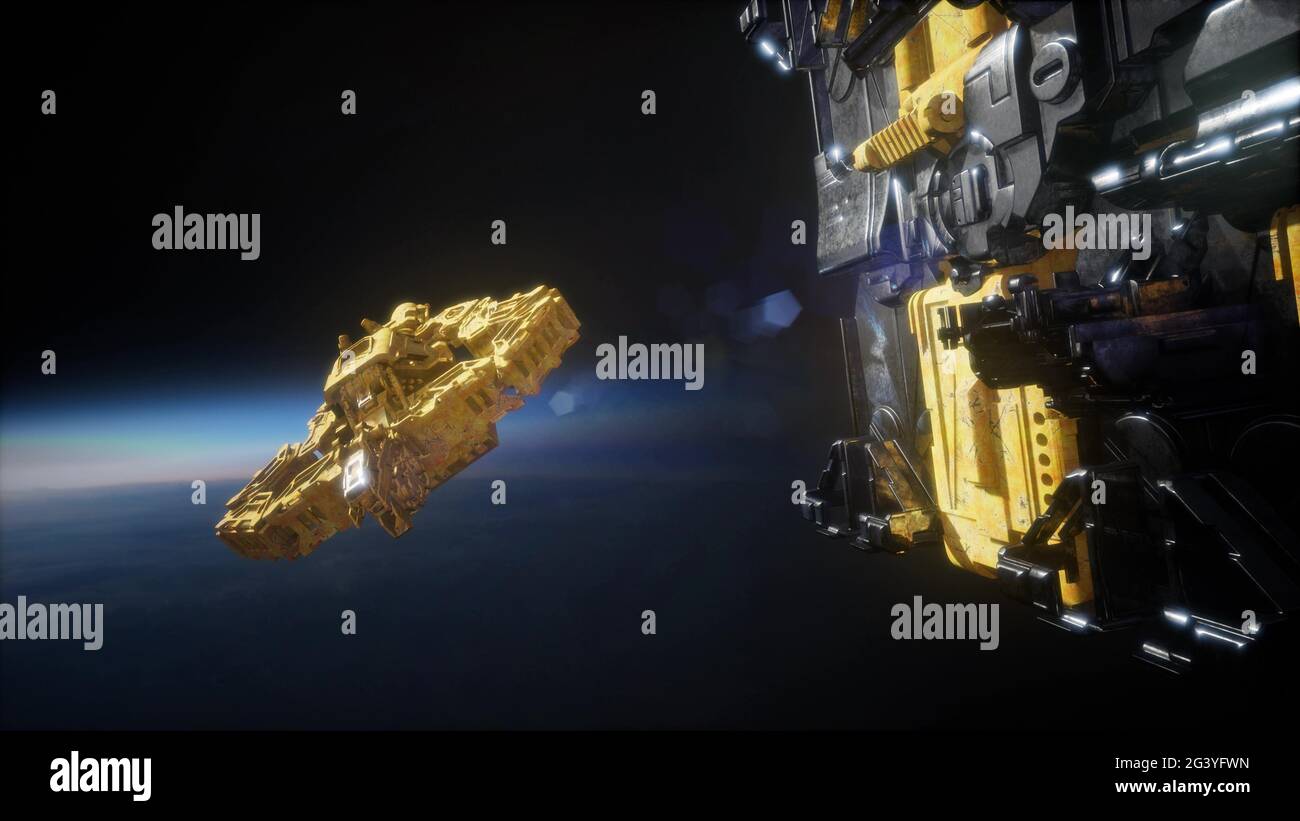 Highly Detailed Huge Spaceship Stock Photo - Alamy