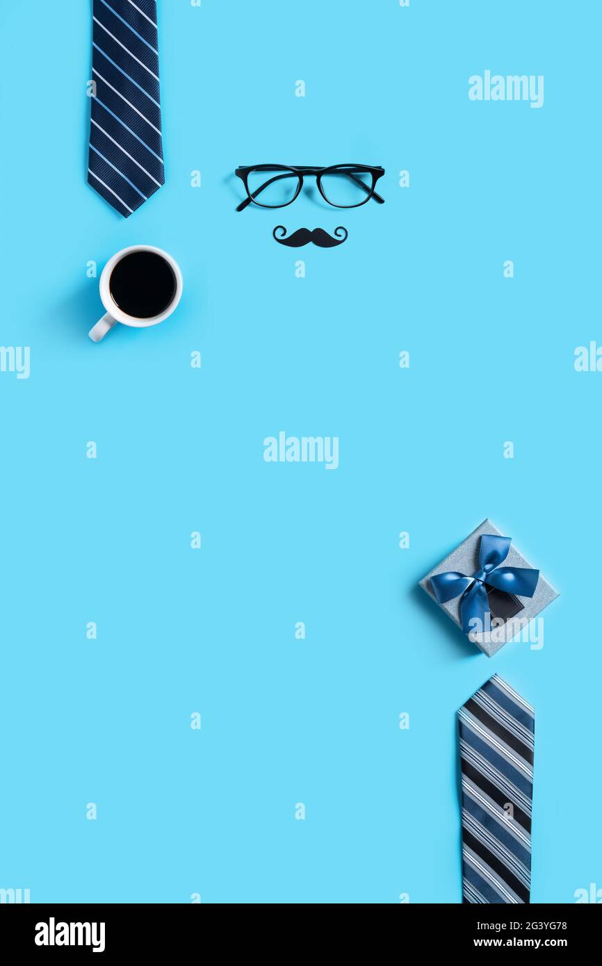 Father's day background design concept. Top view of color paper ...