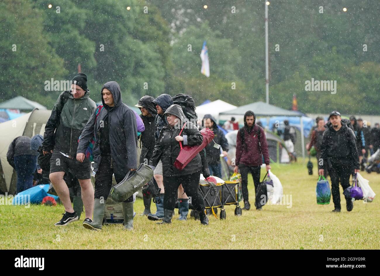 People arriving on the first day of Download Festival at Donington Park ...