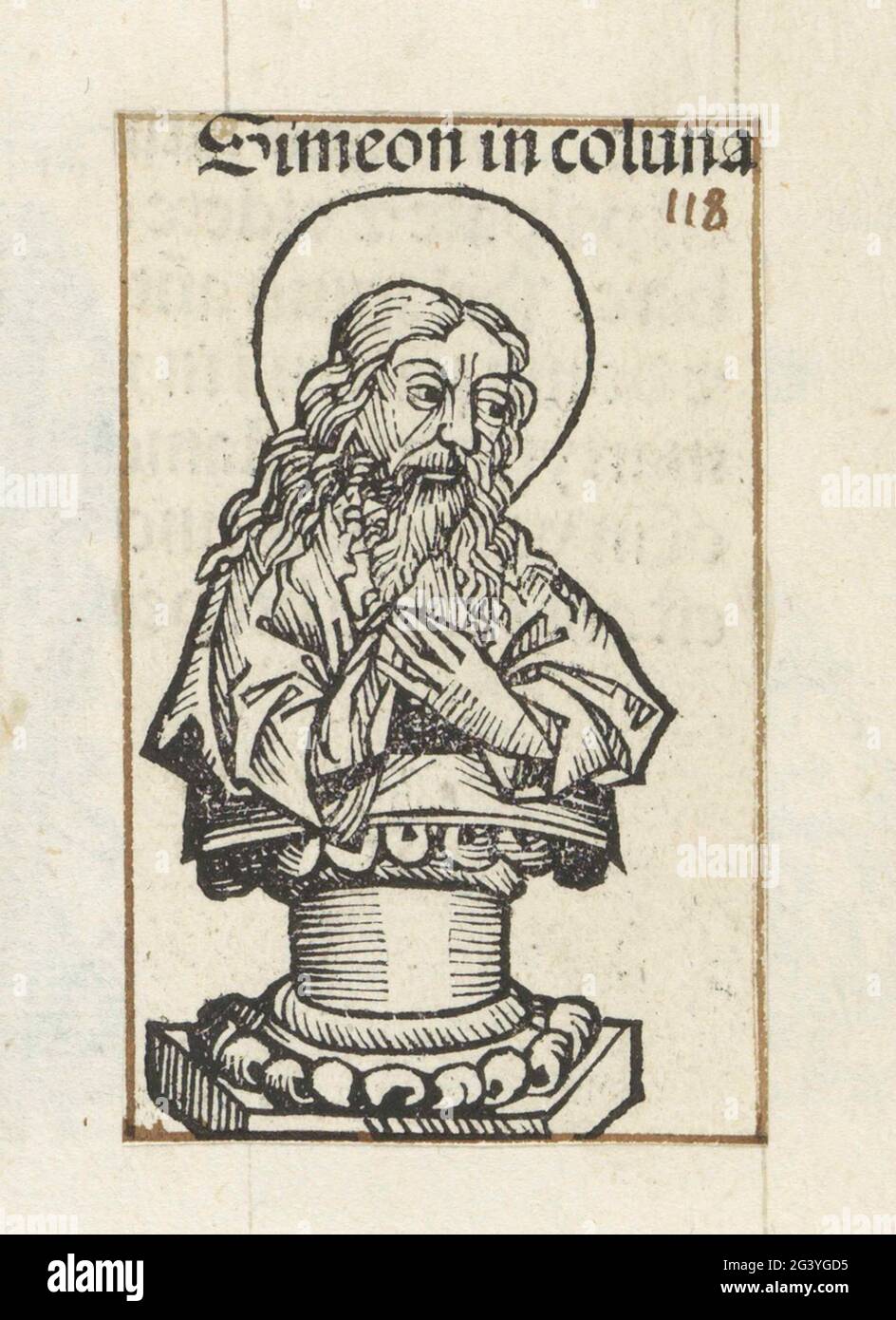 Simeon the pillar saint; Simeon in coluna; Liber chronicarum. A pillar ...