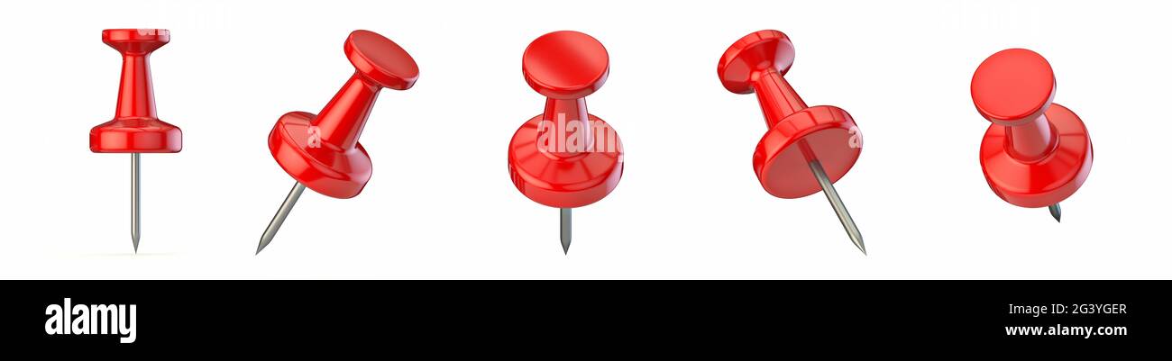 Thumbtack different positions 3D Stock Photo - Alamy