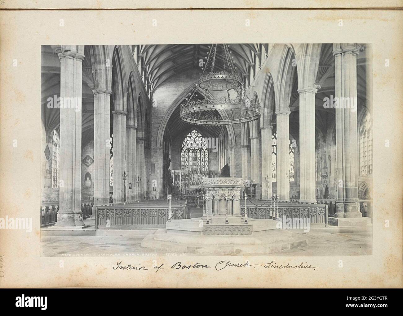 Interior of St Botolph's Church in Boston (England); Nature looking E ...