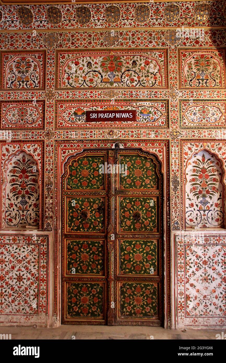 Colorful Painting at Junagarh Fort Stock Photo - Alamy