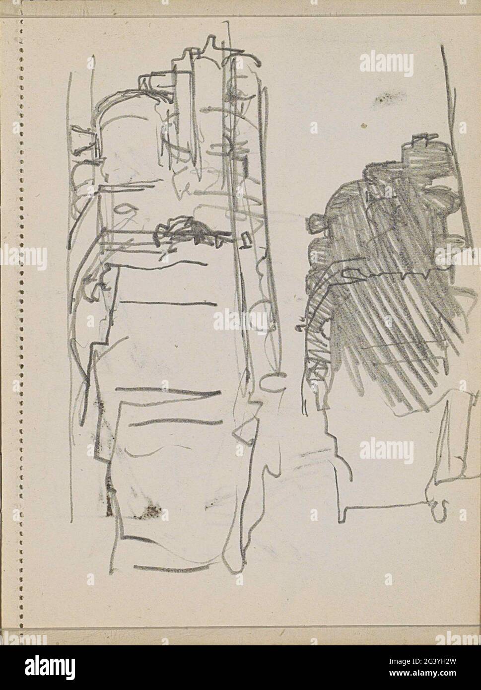 Train locomotive. Leaf 4 recto from a sketchbook with 53 sheets Stock ...