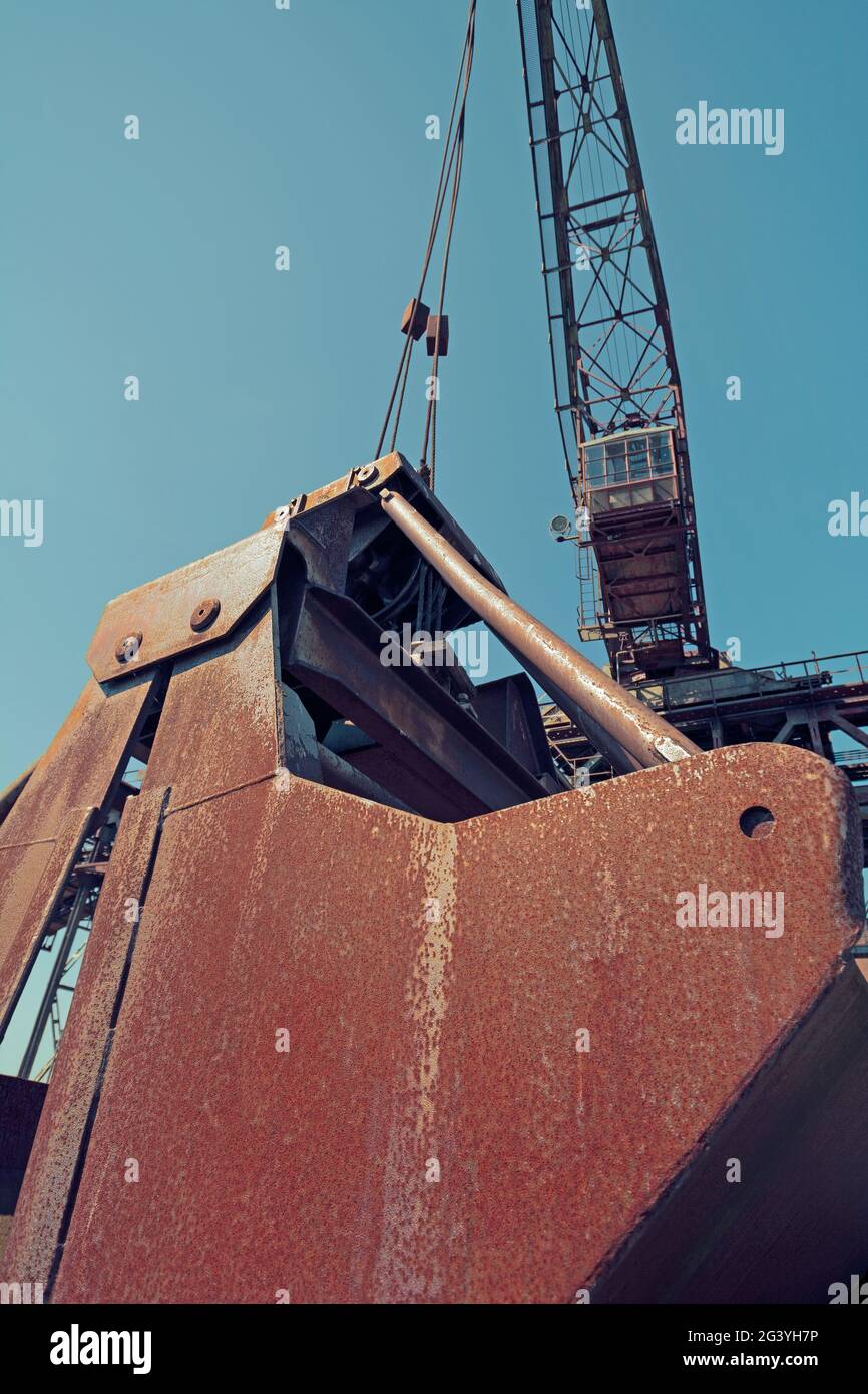 Old cable excavator Stock Photo - Alamy