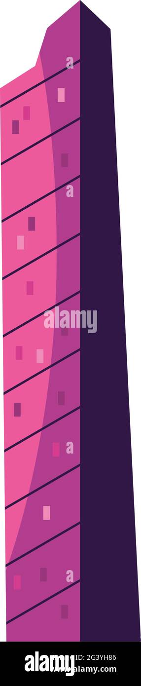 purple city building with windows on white background Stock Vector ...