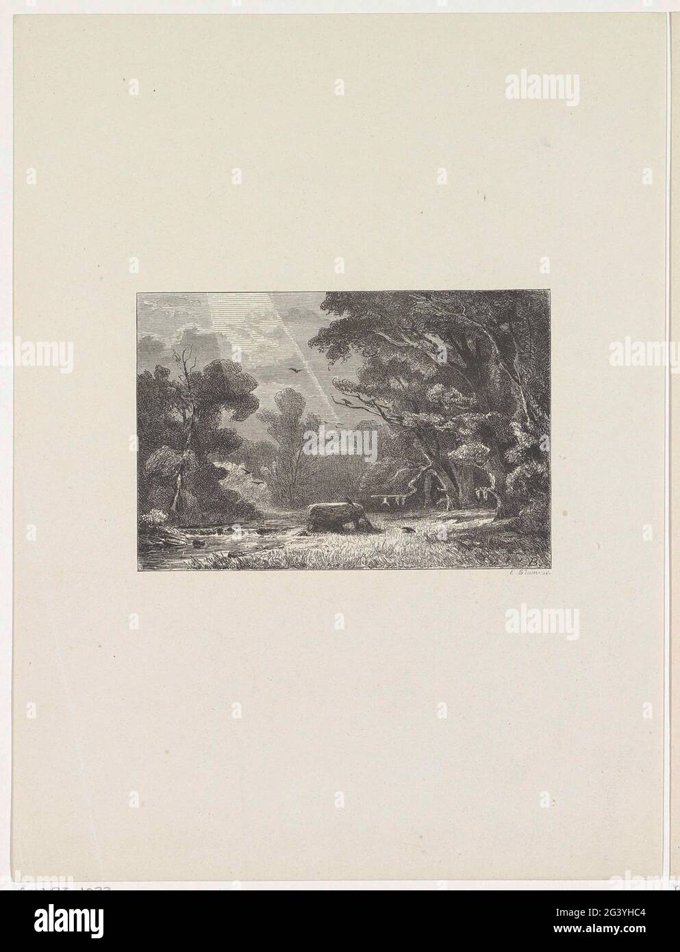 Beacon with birds along an open field at a forest Stock Photo - Alamy