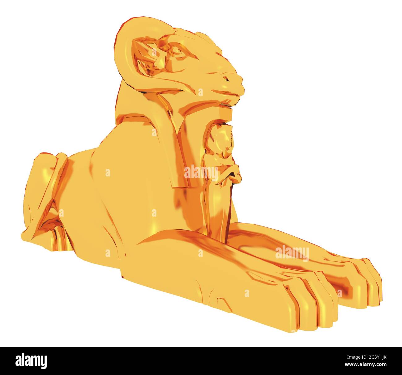 Aries sphinx isolated on white background Stock Photo - Alamy