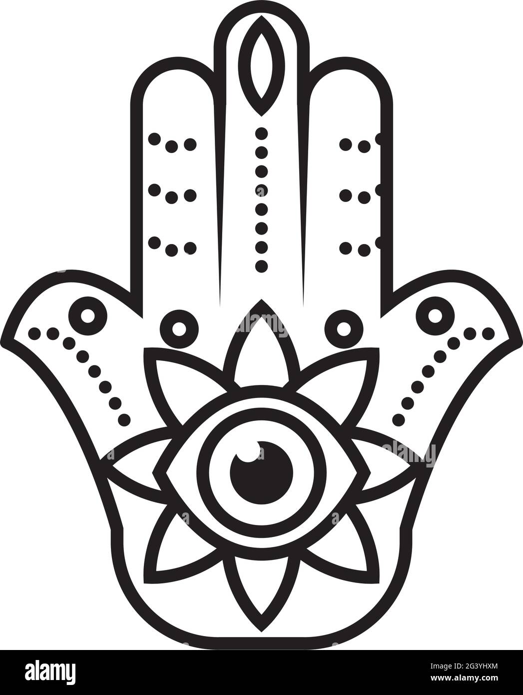 Hamsa illustration vector Black and White Stock Photos & Images - Alamy