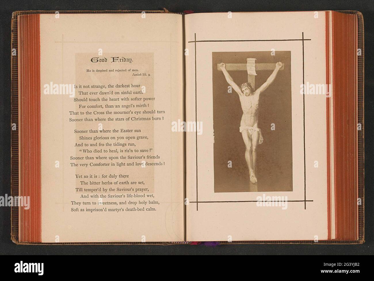 Photo reproduction of a print, representing the crucifixion of Christ ...