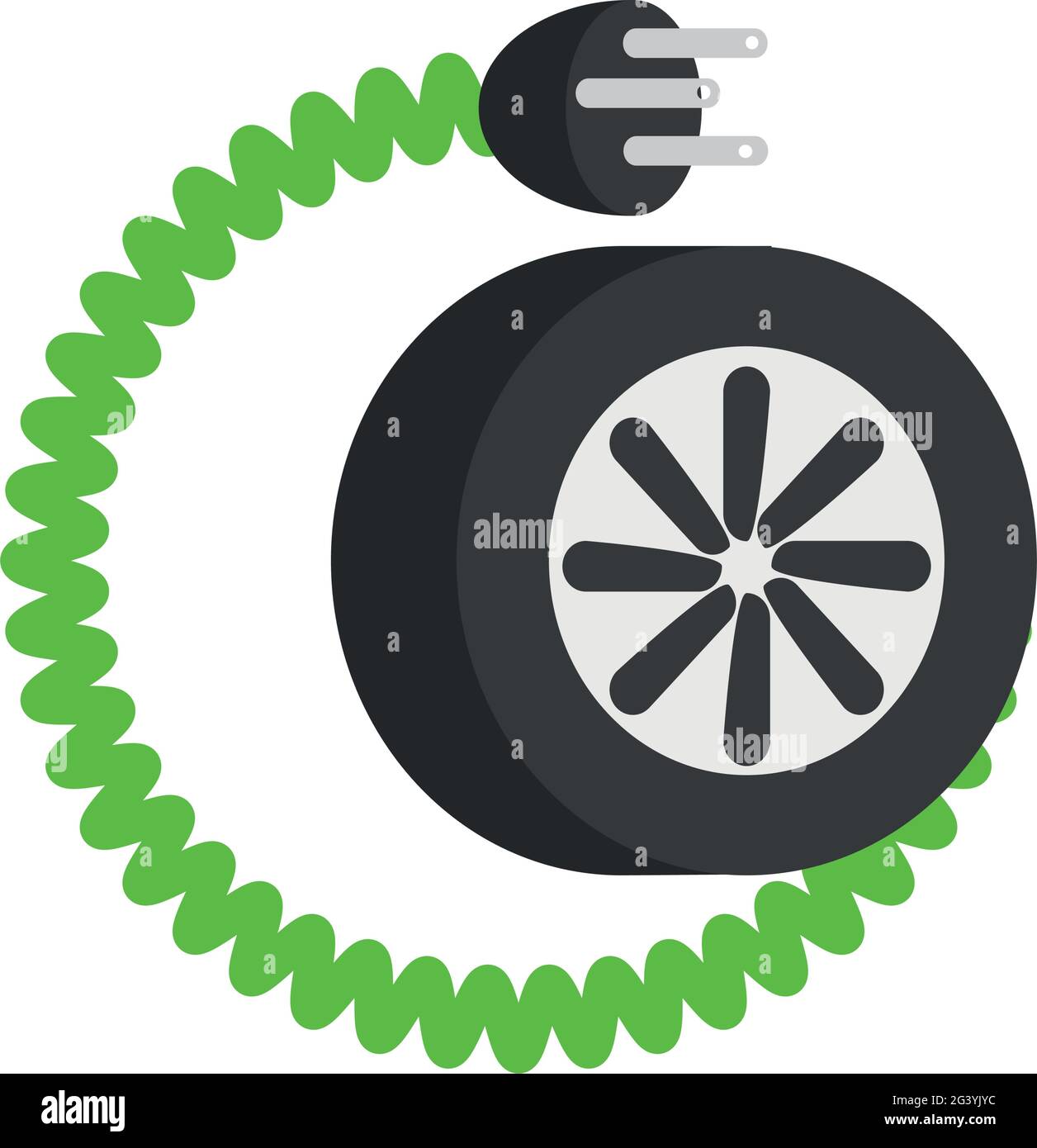 electric wheel car and cable Stock Vector Image & Art - Alamy