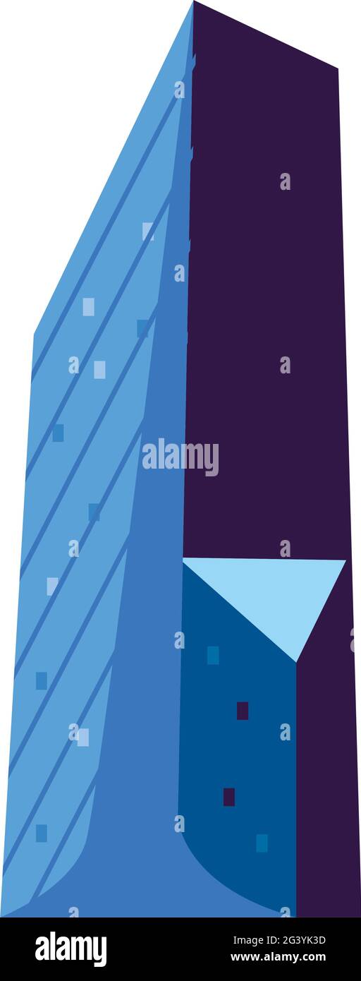 blue city building with windows on white background Stock Vector Image ...