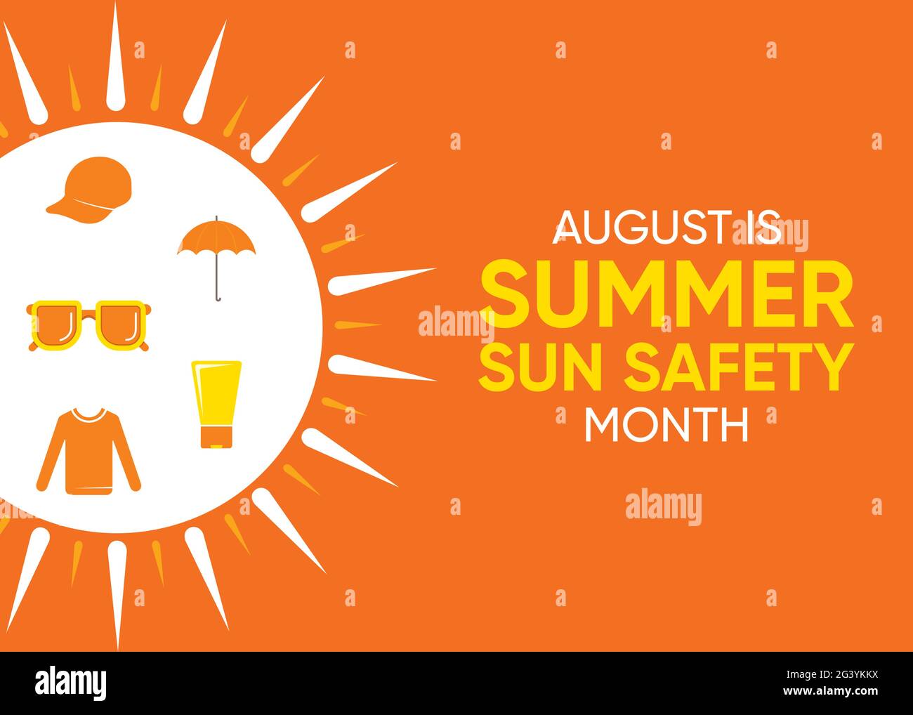 Summer sun safety month is observed every year in August Stock Vector ...