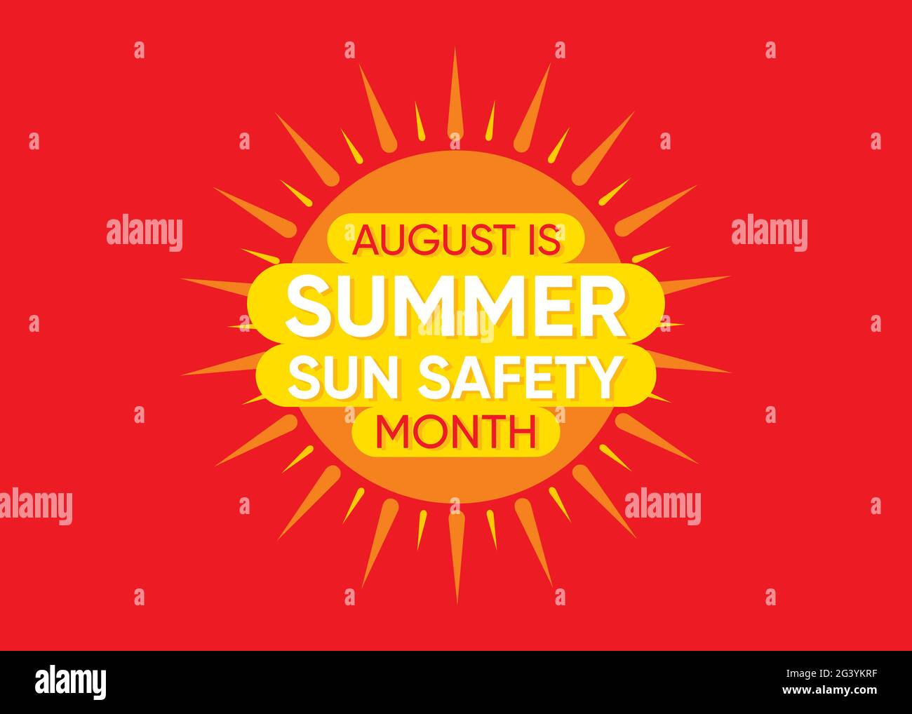Summer sun safety month is observed every year in August Stock Vector ...