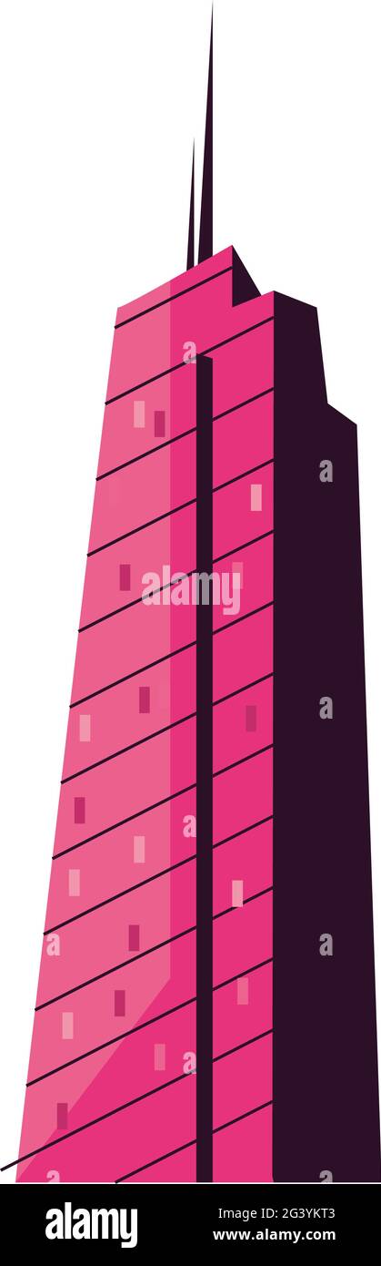 pink tower building on white background Stock Vector Image & Art - Alamy