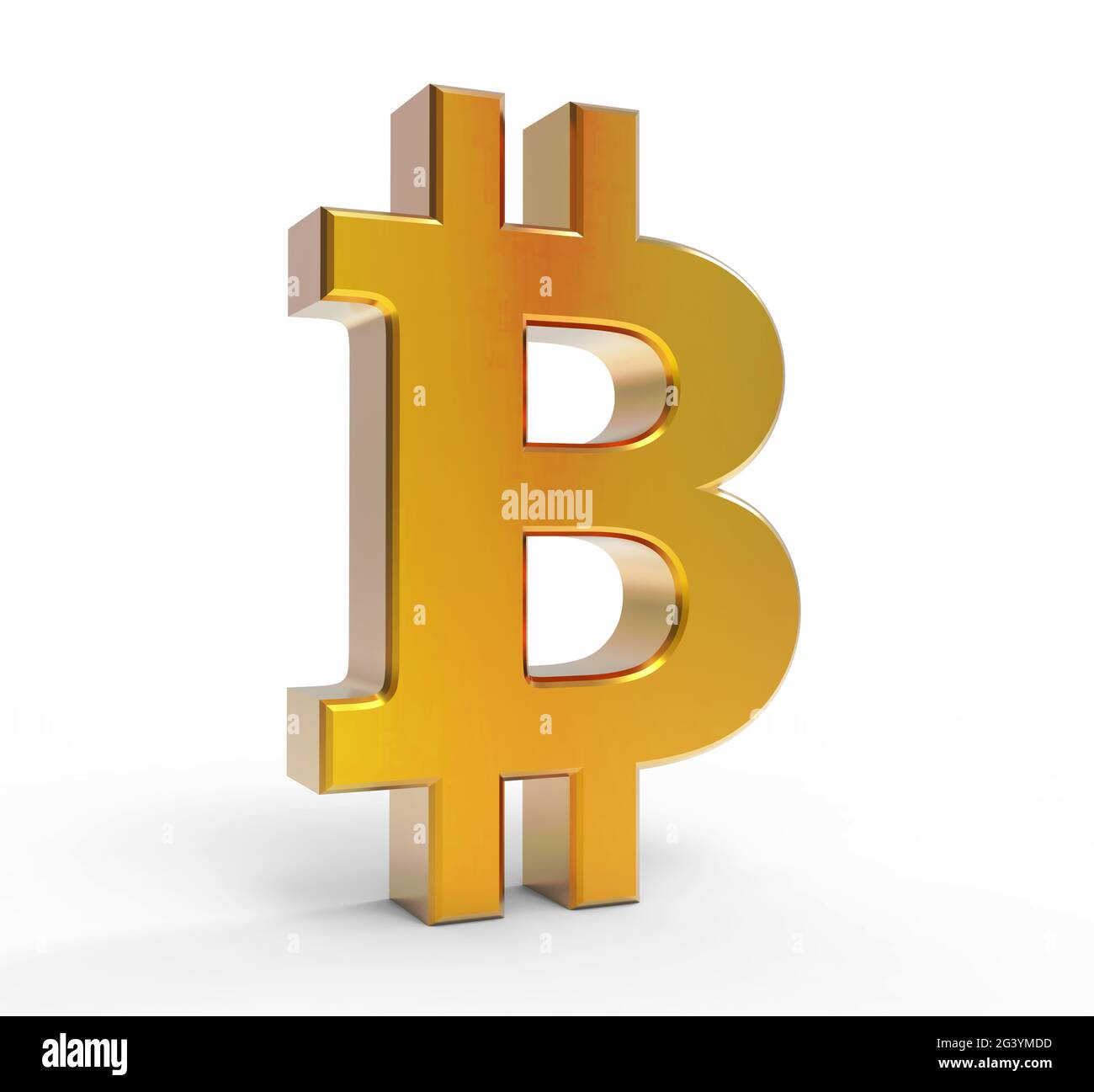 Bitcoin symbol in golden color - 3D Illustration Stock Photo - Alamy