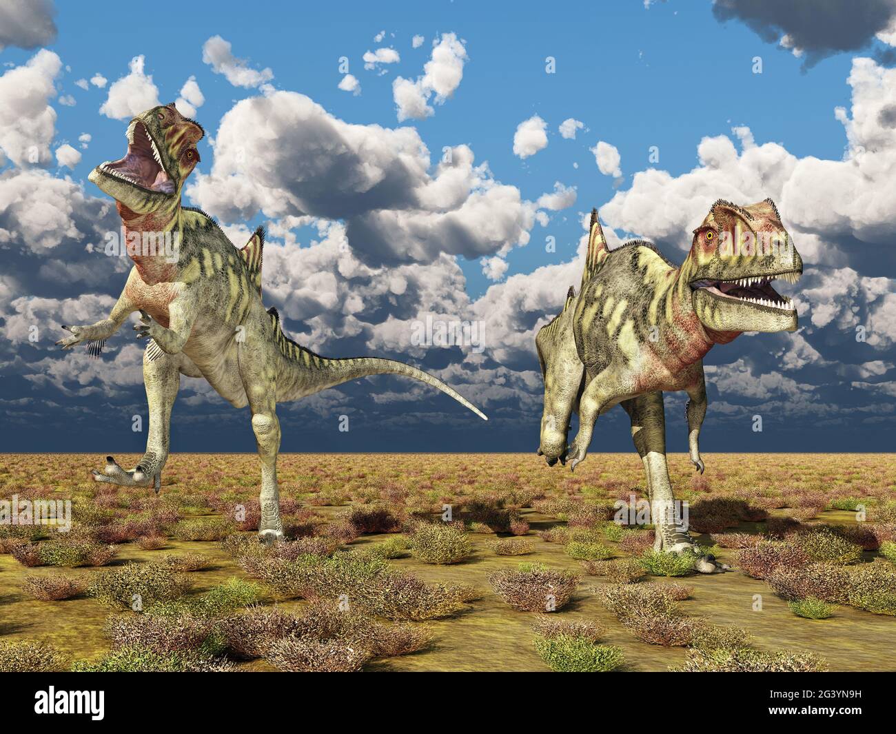 Dinosaur Concavenator in a landscape Stock Photo - Alamy