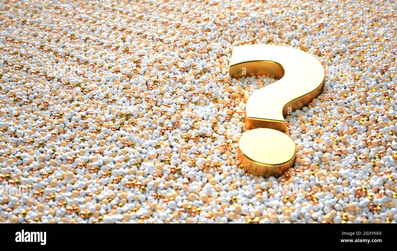 Golden Question Mark Sand Stock Photo - Alamy