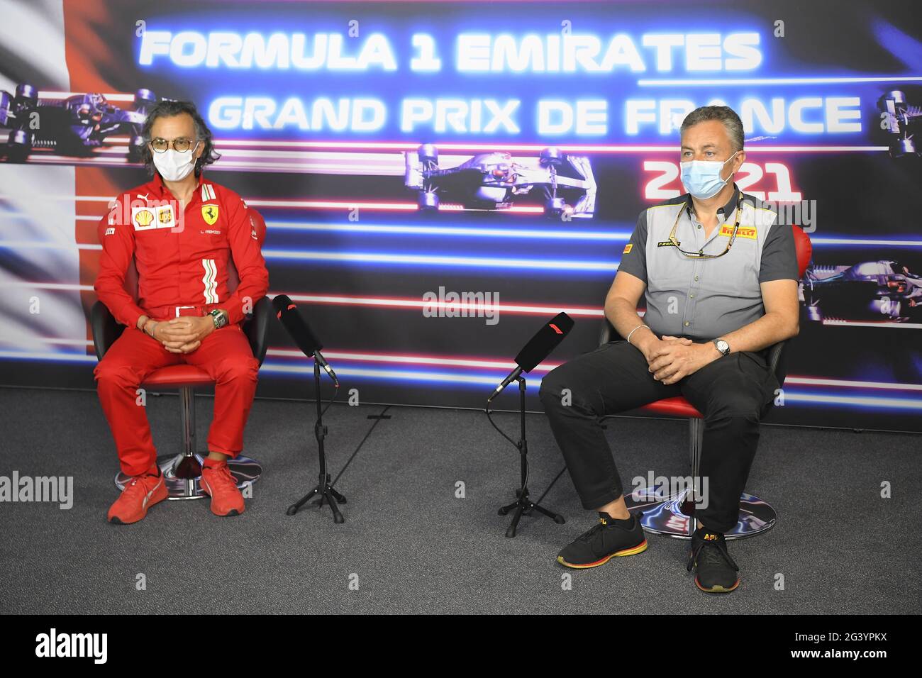 Le Castellet, France. 18th June, 2021. (L to R): Laurent Mekies (FRA ...