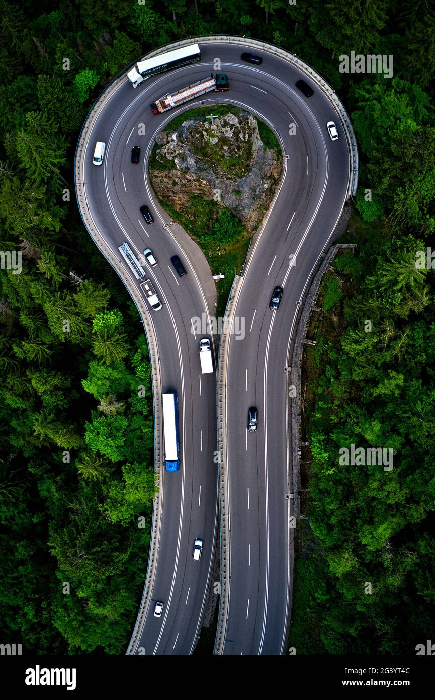 Aerial Drone Drohne Road Street Stock Photo - Alamy