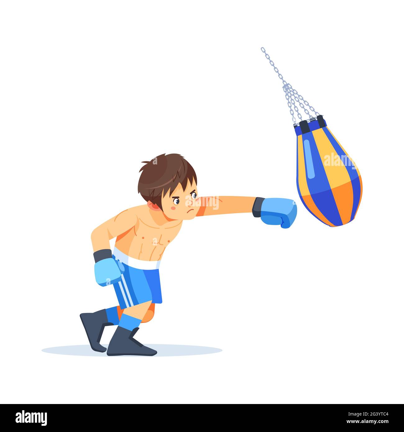 Boxer teen with bags of sand Boxing. Fitness, sport, exercise ...