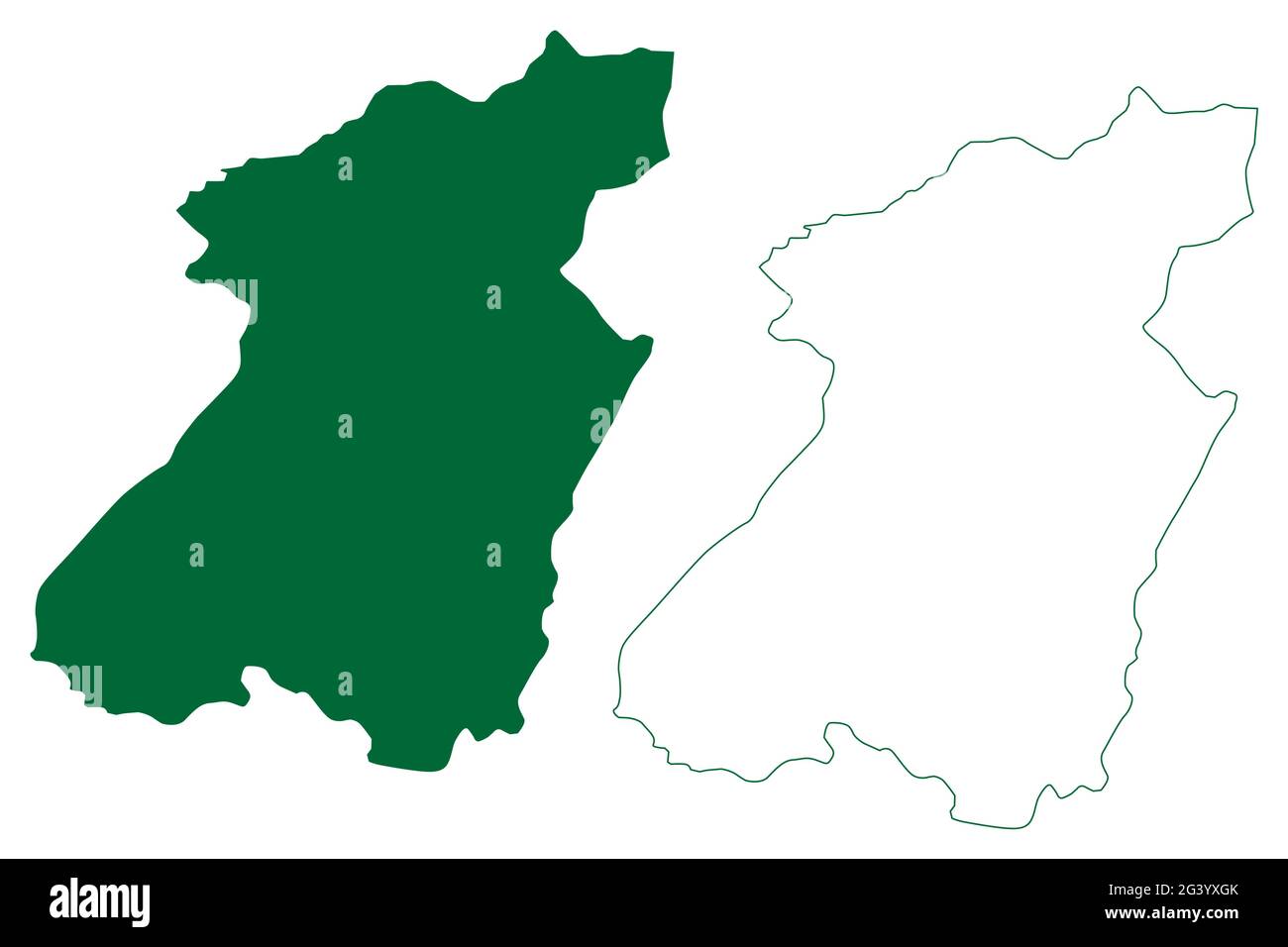 Kohima district (Nagaland State, Republic of India) map vector ...