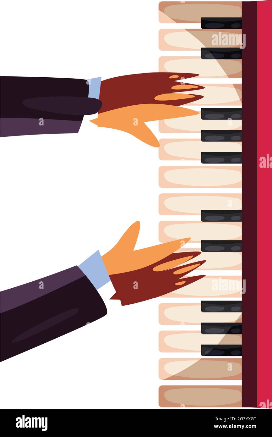 Hands on piano Stock Vector Images - Alamy