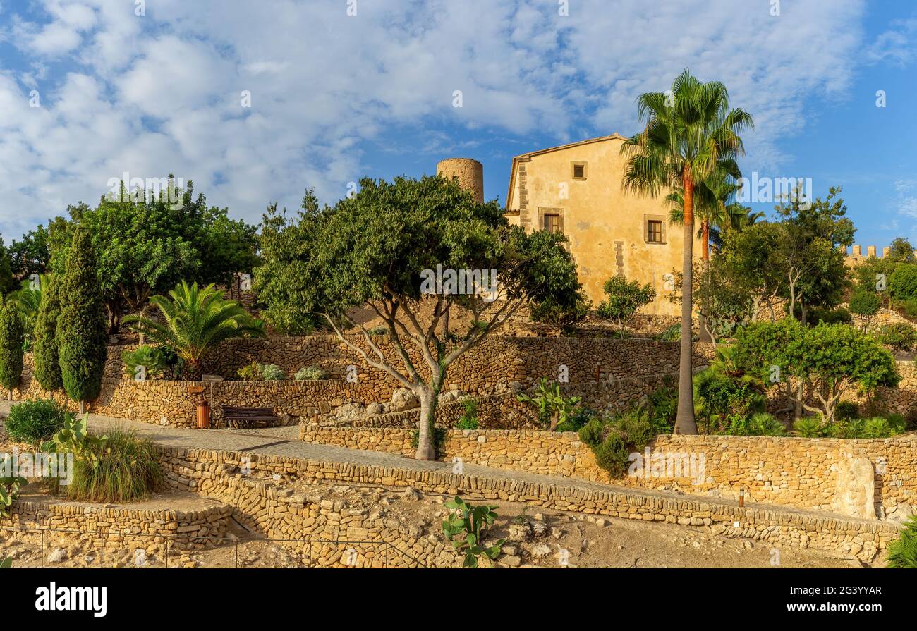 Inside the walls of Capdepera Castle, Mallorca, Balearic Islands, Spain ...