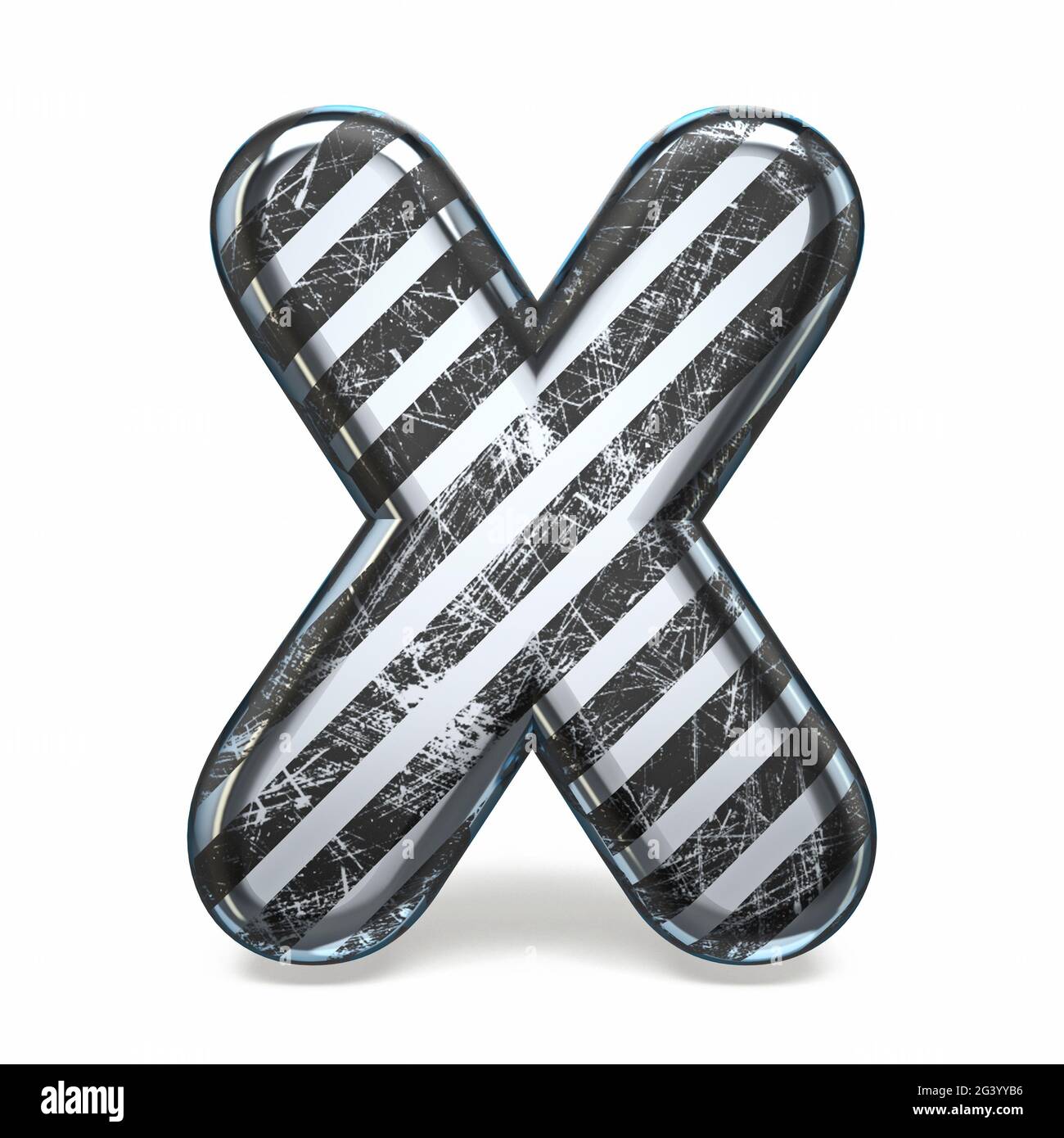 Striped steel black scratched font Letter X 3D Stock Photo - Alamy