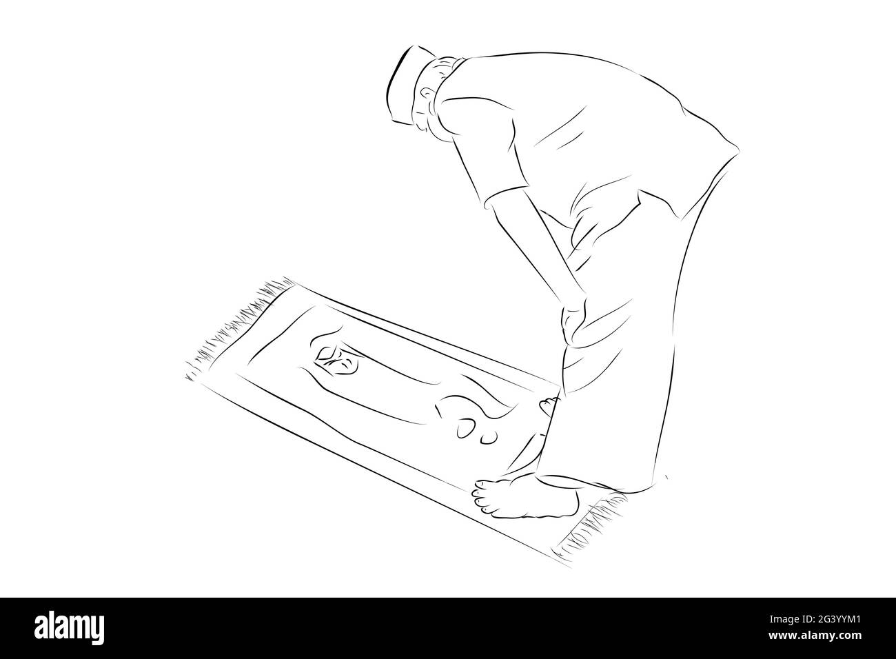 Vector Hand Draw Sketch, Muslim or islam man, using Mask, shalat or ... Vector Hand Draw Sketch, Muslim or islam man, using Mask, shalat or ...