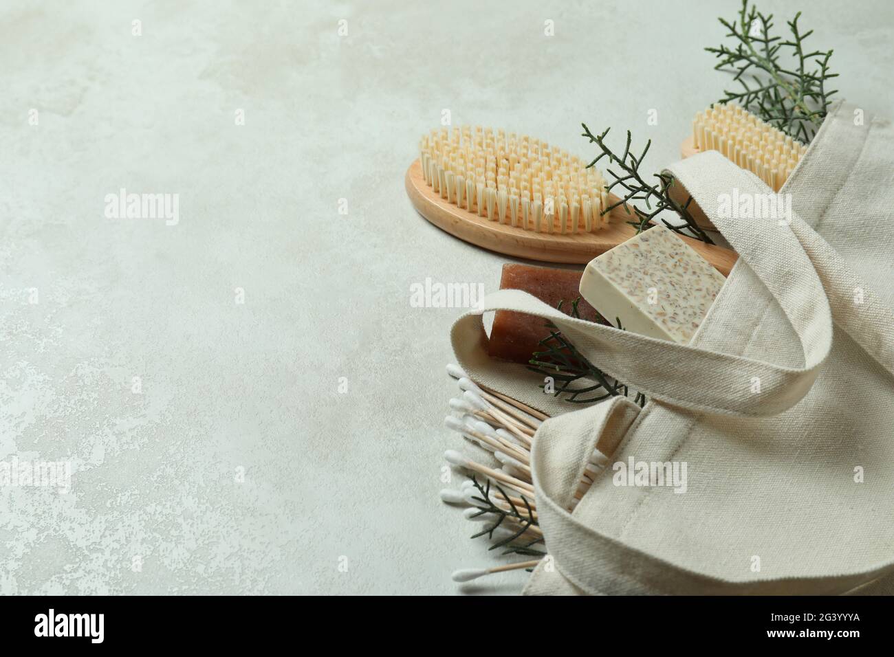 Eco friendly zero waste concept on white textured background Stock ...